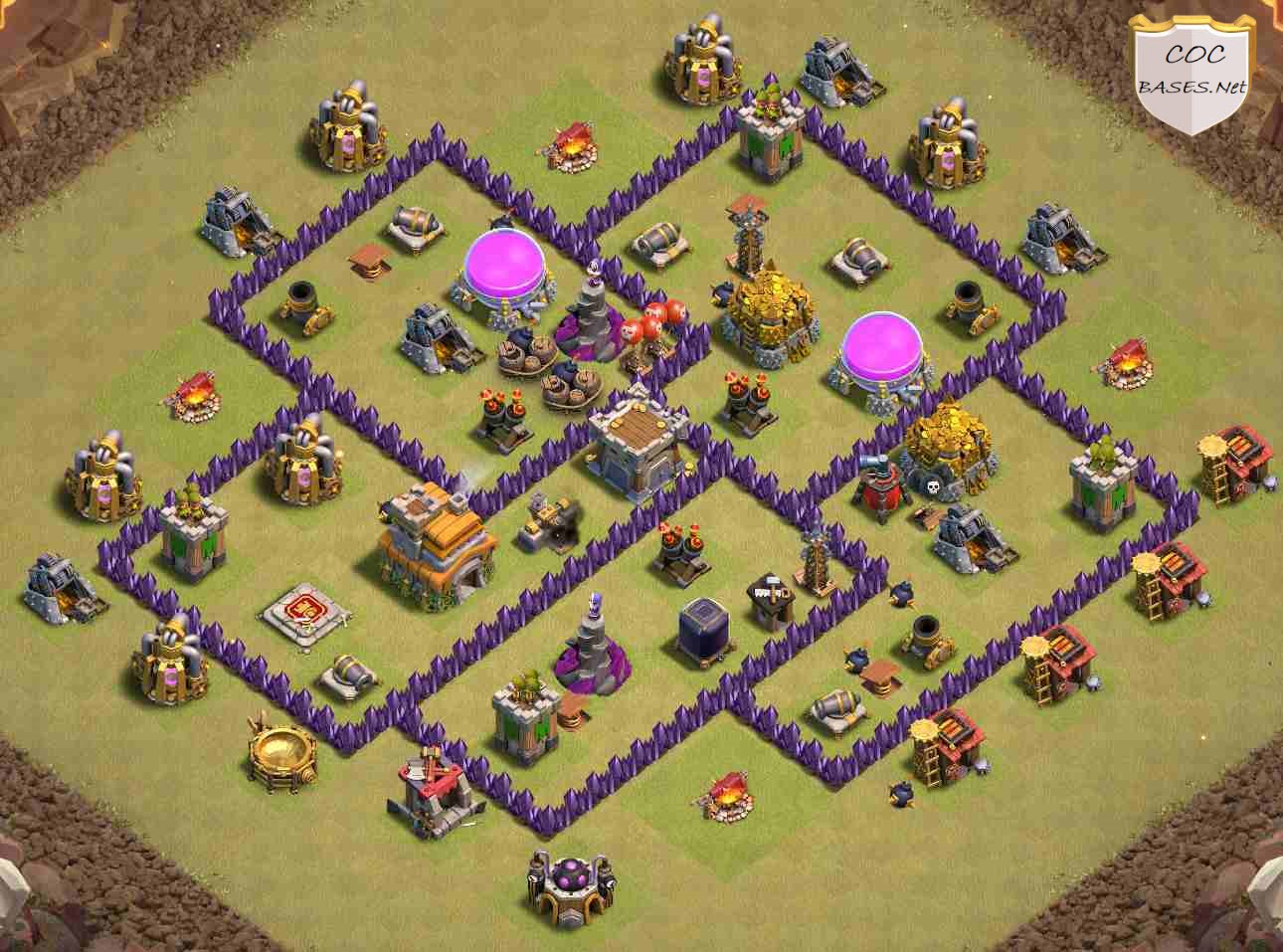 10 Best TH7 Base Links 2022 (War, Farming, Trophy, Hybrid) - COC Bases