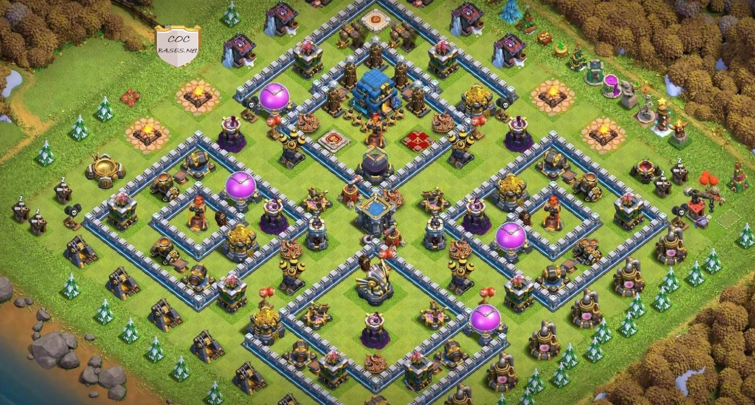 58+ Best TH12 Hybrid Base Links 2025 (Anti Everything) - cocbases.net