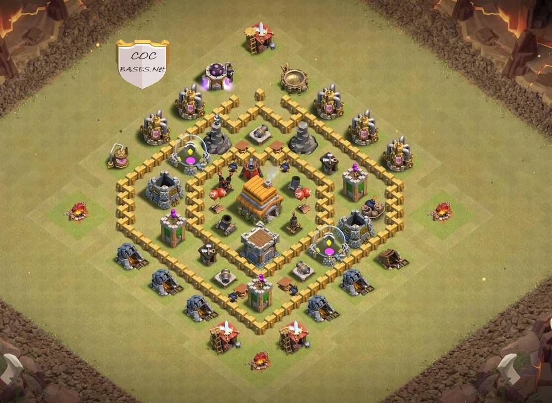 225+ Best TH6 Base Links 2025 (War, Farming, Trophy, Hybrid) - cocbases.net