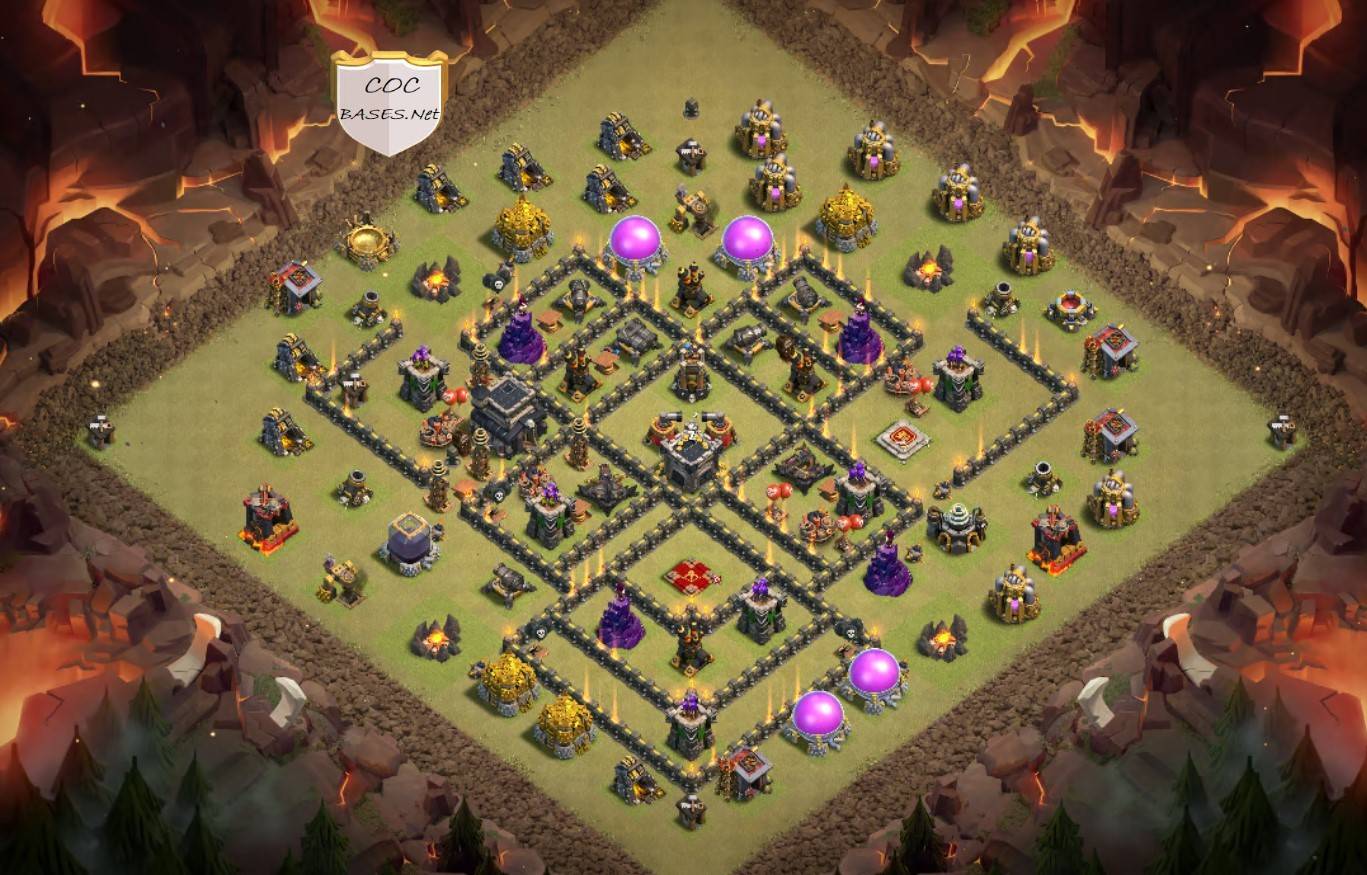 240+ Best TH9 War Base Links 2025 (Anti 3 Stars) - cocbases.net